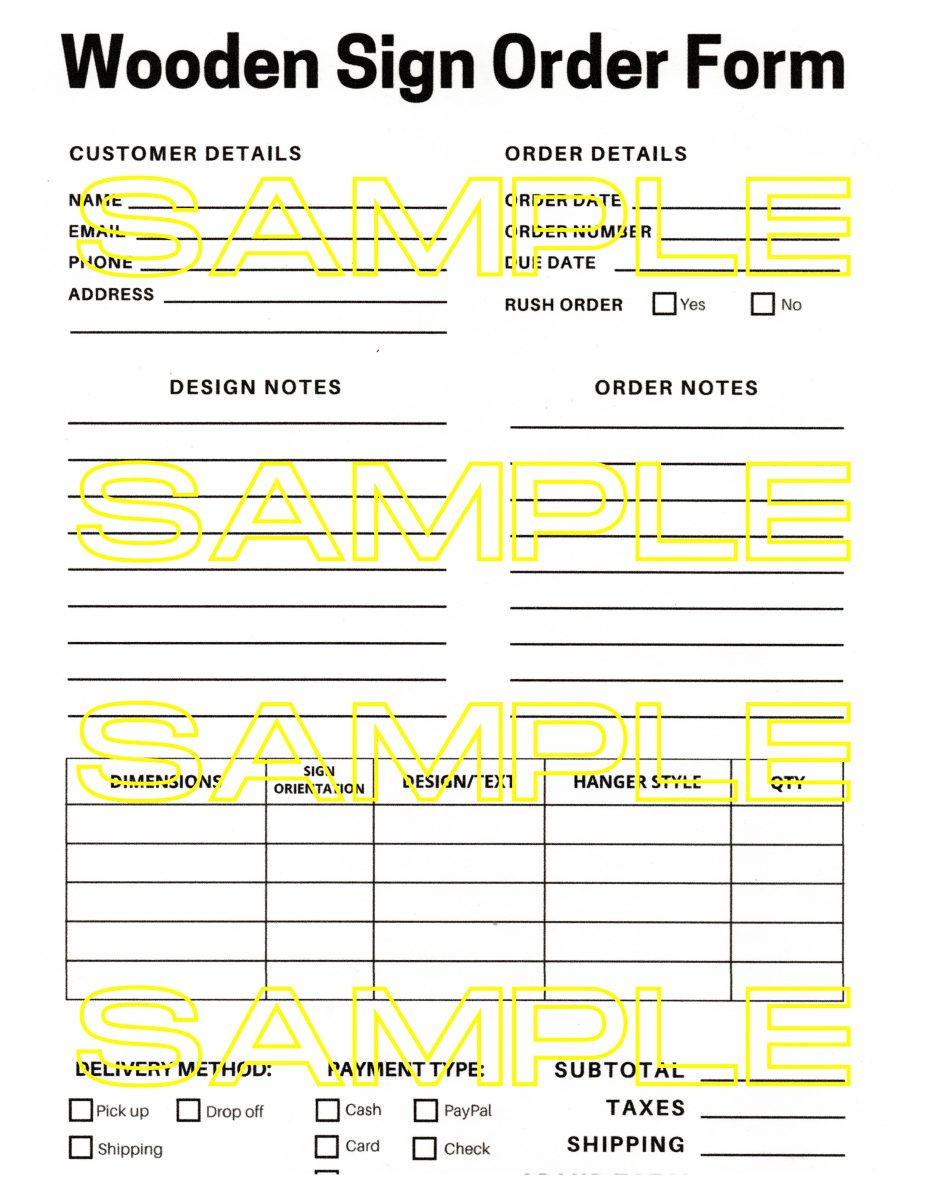 Wooden Sign Order Form - FaeHolm