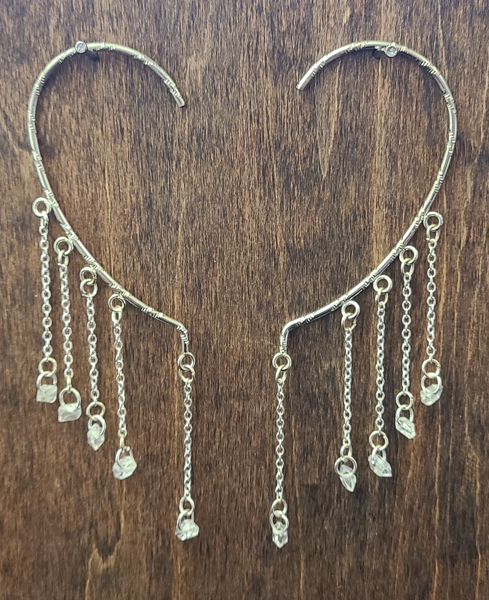 Mixed Bone and Stone Bead Ear Cuff - FaeHolm